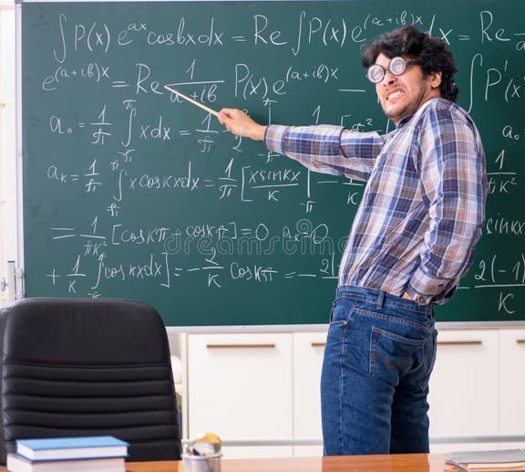 Funny Male Math Teacher in the Classroom Stock Photo - Image of ...