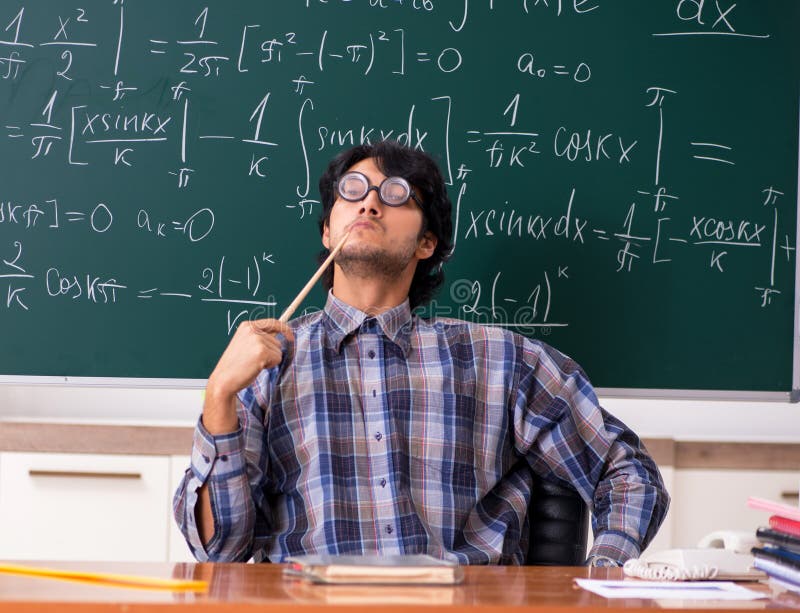 Funny Male Math Teacher in the Classroom Stock Photo - Image of algebra ...