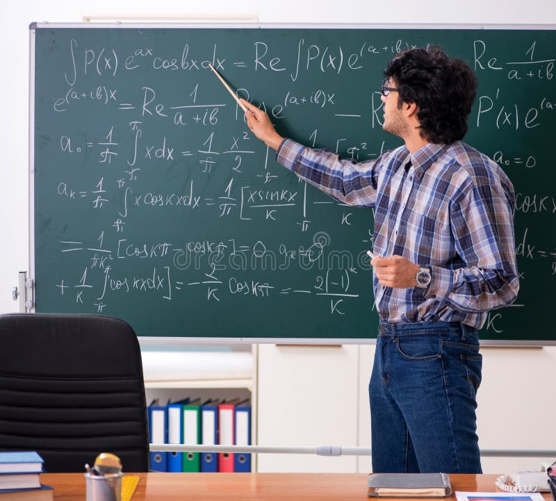 Funny Male Math Teacher in the Classroom Stock Image - Image of ...