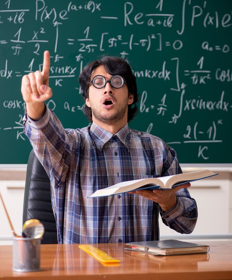 Funny Male Math Teacher in the Classroom Stock Image - Image of funny ...