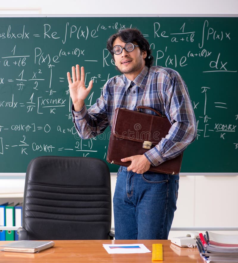 Funny Male Math Teacher in the Classroom Stock Photo - Image of math ...