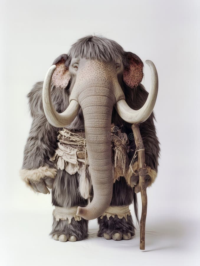 A Mammoth Dressed As Ancient Neanderthal Stock Photo - Image of species ...