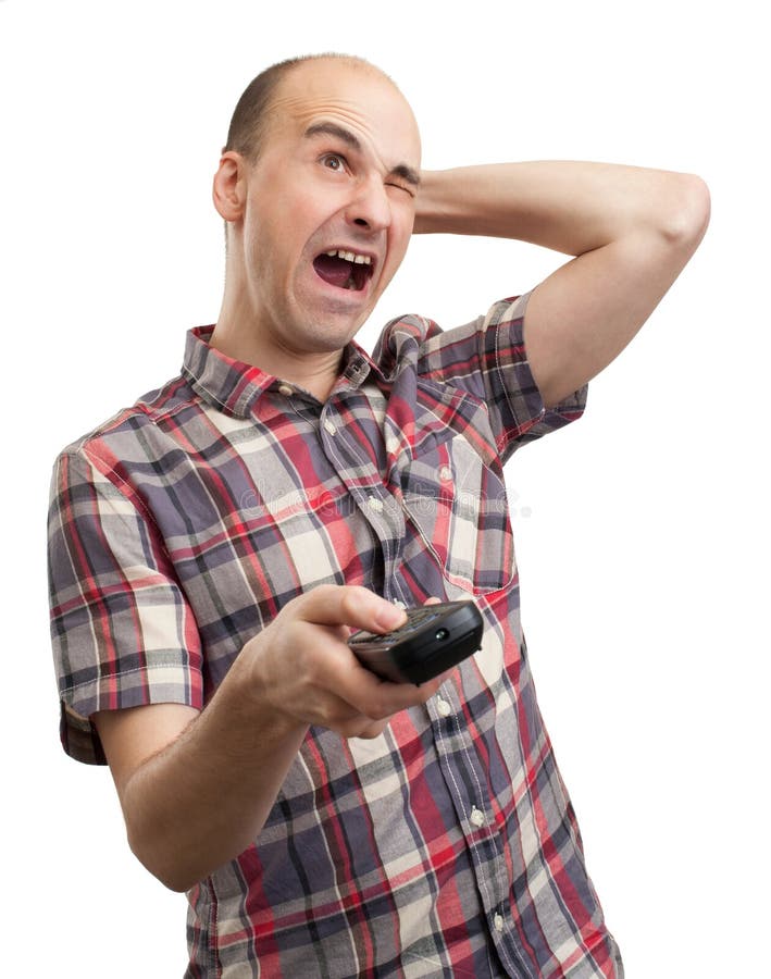 Funny man stock image. Image of program, television, sleepy - 27654511