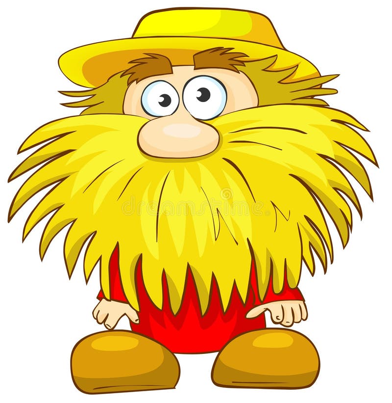 Funny man with beard. stock illustration. Illustration of cartoon ...