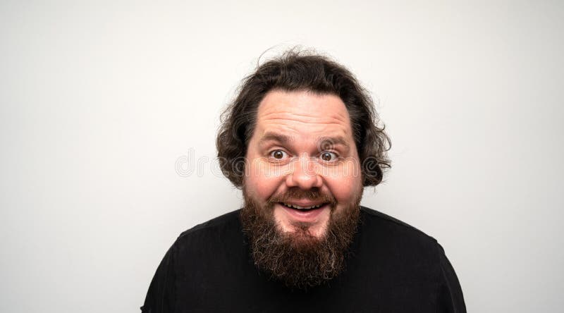 Funny man with a beard stock image. Image of selfie - 267896477