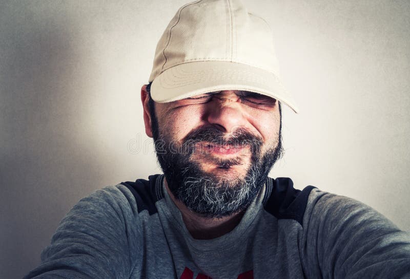 Funny man with the beard stock photo. Image of beautiful - 205774162