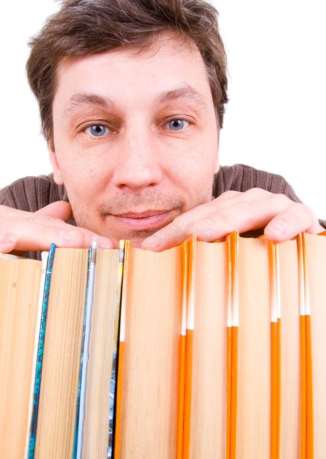 Man holding stack of books stock image. Image of education - 18968943