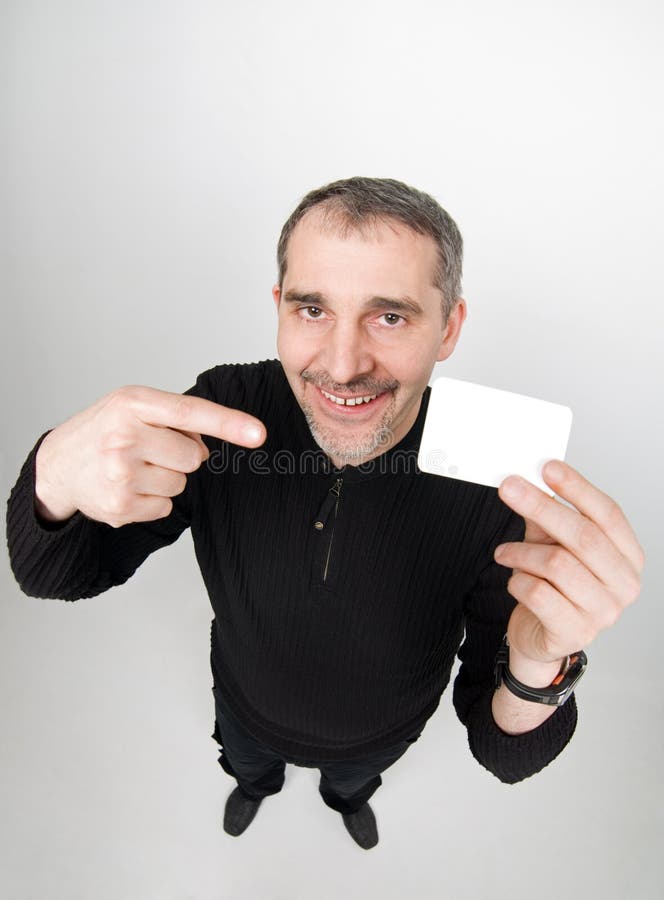 Funny man with card stock image. Image of face, blank - 4886775