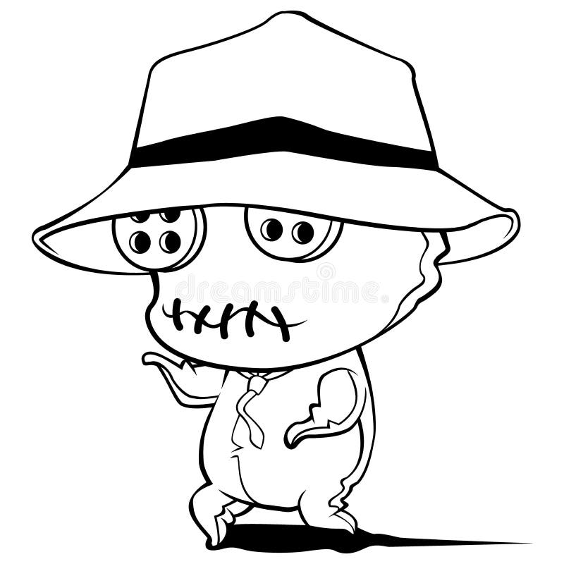 Funny Man Cartoon Character Coloring Page 18 Stock Vector ...