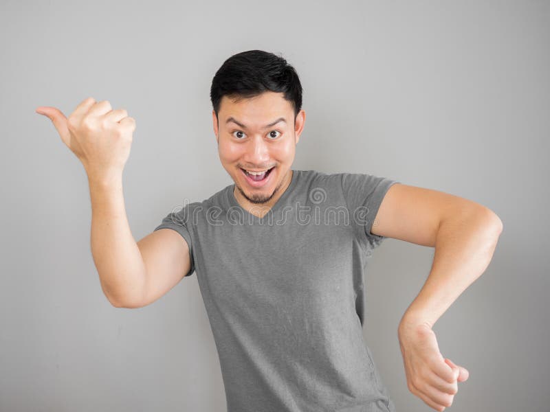 Funny Man with Crazy Dancing Pose. Stock Photo - Image of music ...