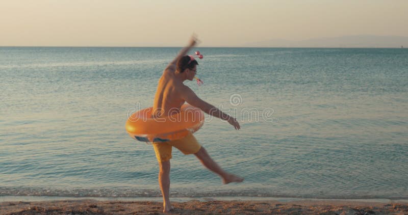 Crazy Funny Man Dancing on the Street, Very Pleased Stock Footage ...