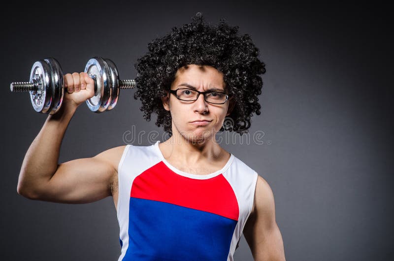 Funny man exercising stock image. Image of funny, fitness - 35465853
