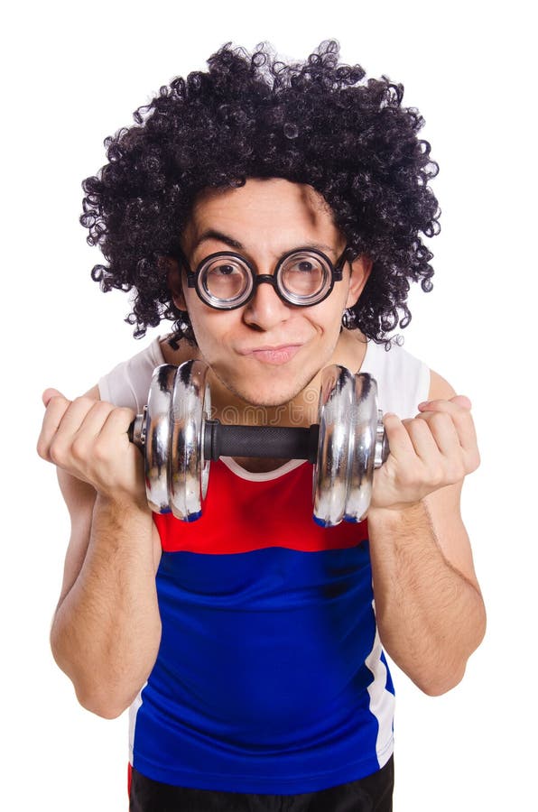 Funny man exercising stock image. Image of humourous - 36980941