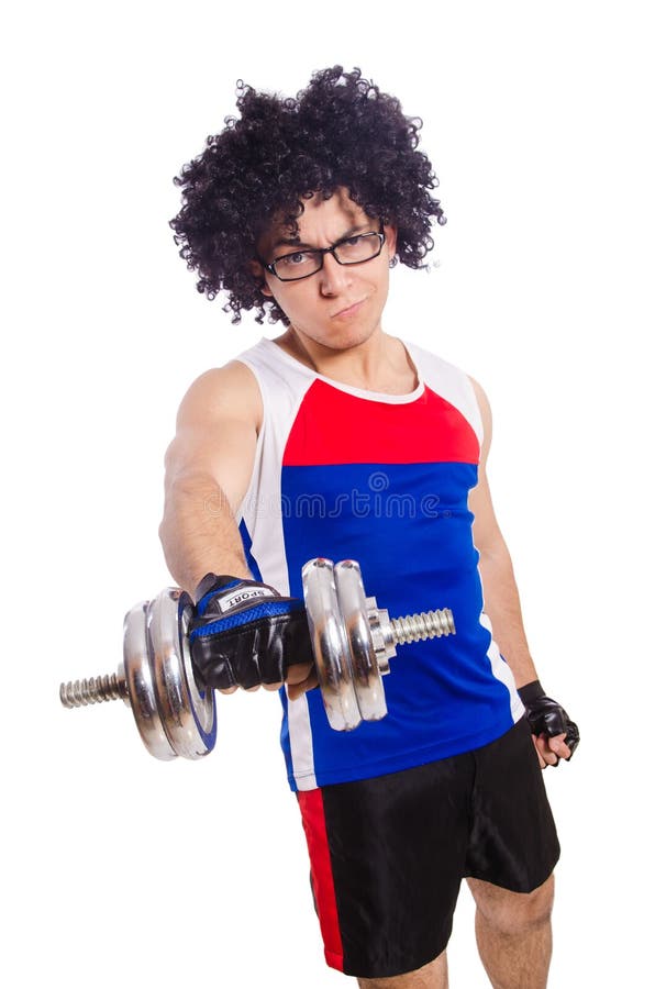 Funny man exercising stock image. Image of athlete, humourous - 48180111