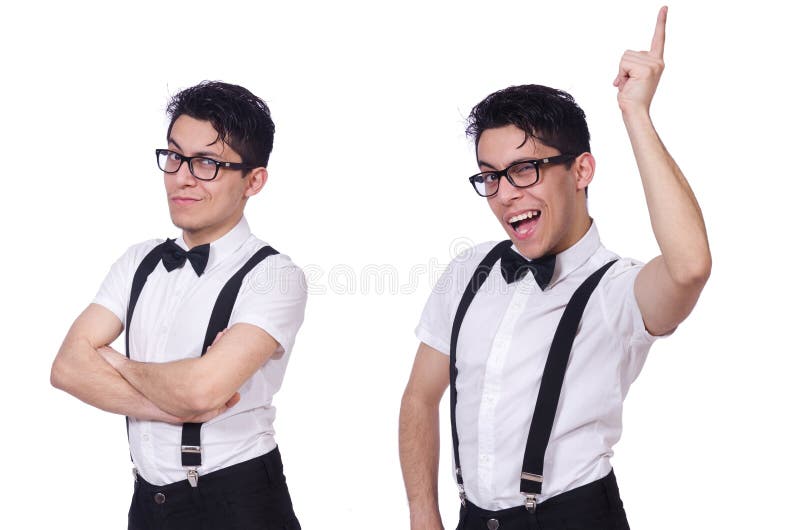 The Funny Man Isolated on the White Stock Photo - Image of disguise ...