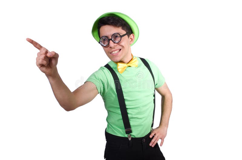Nerd Pointing stock photo. Image of salesman, silly, dude - 9640770