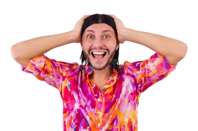 The Funny Man Isolated on the White Stock Photo - Image of handsome ...