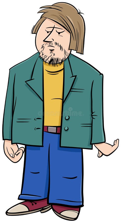 Funny Man in Jacket Cartoon Comic Character Stock Vector - Illustration ...