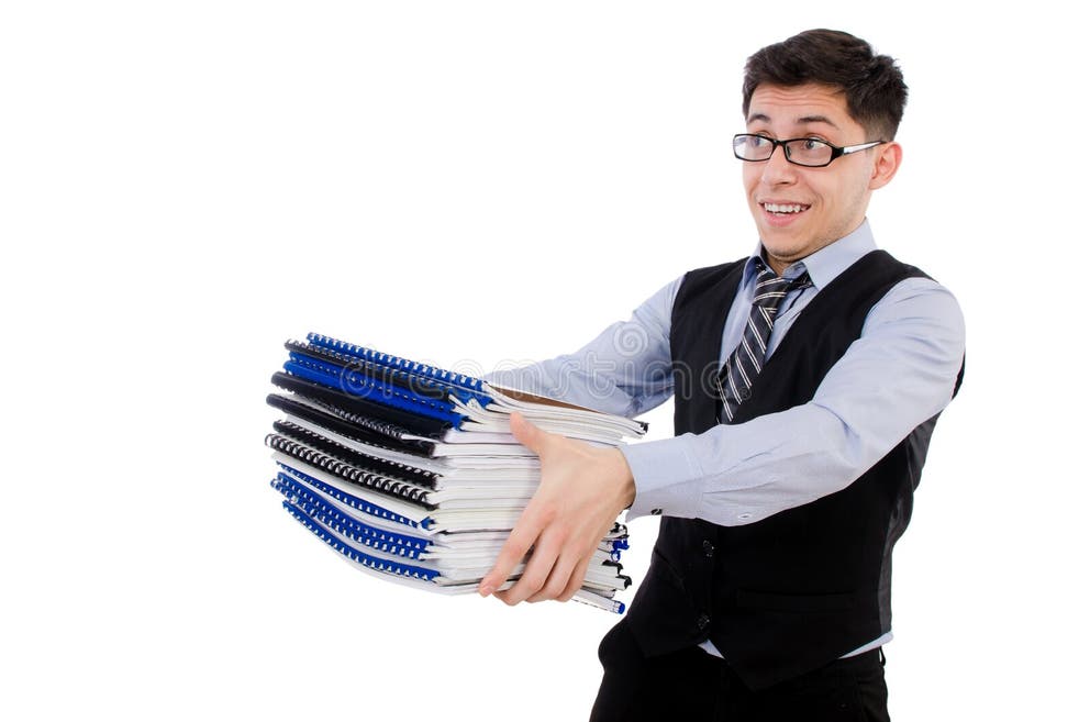 Funny man stock image. Image of clutter, career, folder - 38889183