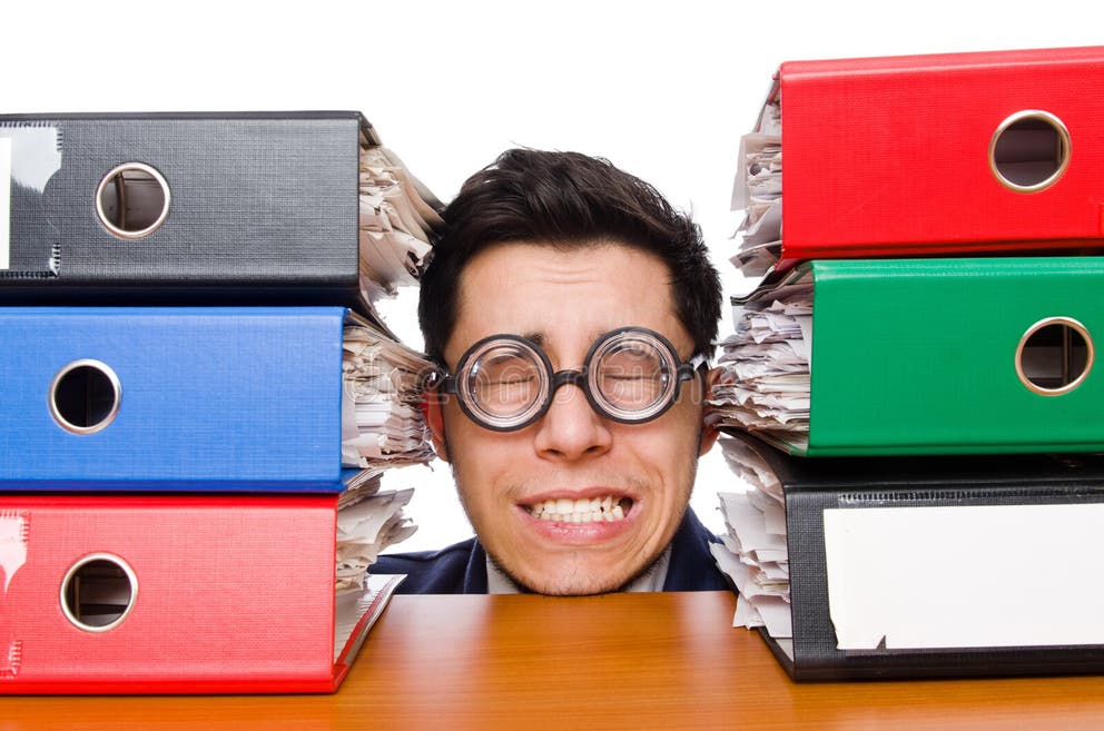 Funny man stock photo. Image of humourous, employee, clutter - 39269854