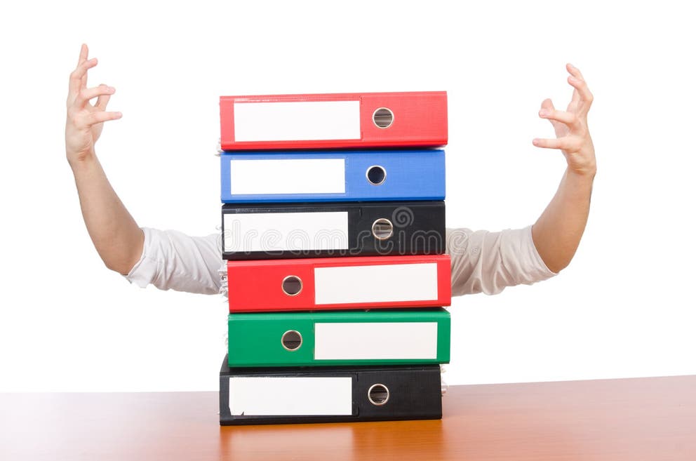 Funny man stock image. Image of folder, nerd, clutter - 39761275