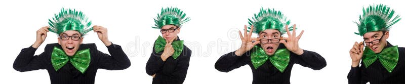 The Funny Man with Mohawk Hairstyle Stock Image - Image of collection ...