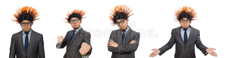 The Funny Man with Mohawk Hairstyle Stock Photo - Image of goofy ...