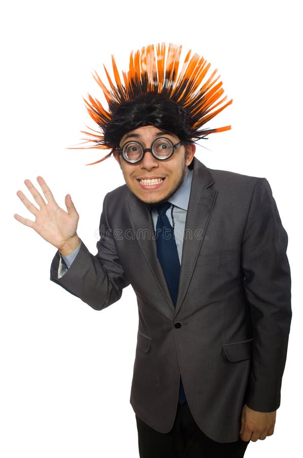 The Funny Man with Mohawk Hairstyle Stock Image - Image of happy ...