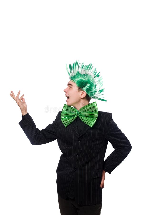 The Funny Man with Mohawk Hairstyle Stock Image - Image of party, comic ...