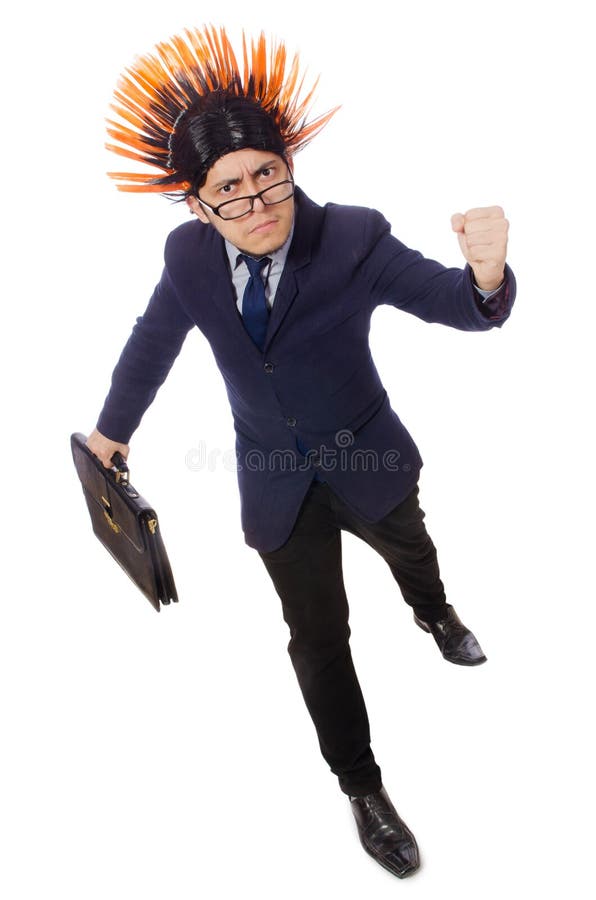 Funny Man with Mohawk Hairstyle Stock Image - Image of hair, happy ...
