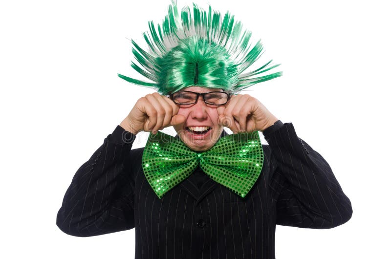 Funny Man with Mohawk Hairstyle Stock Image - Image of circus, party ...