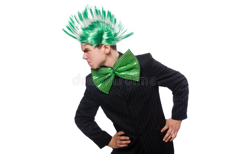 Funny Man with Mohawk Hairstyle Stock Image - Image of character, clown ...