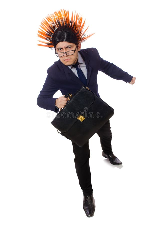 Funny Man with Mohawk Hairstyle Stock Photo - Image of frustrated ...