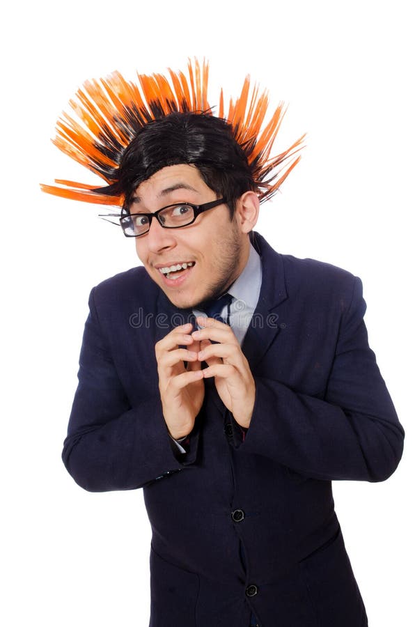 Funny Man with Mohawk Hairstyle Stock Image - Image of business ...
