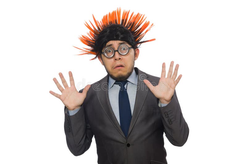 Funny Man with Mohawk Hairstyle Stock Image - Image of glasses, hair ...