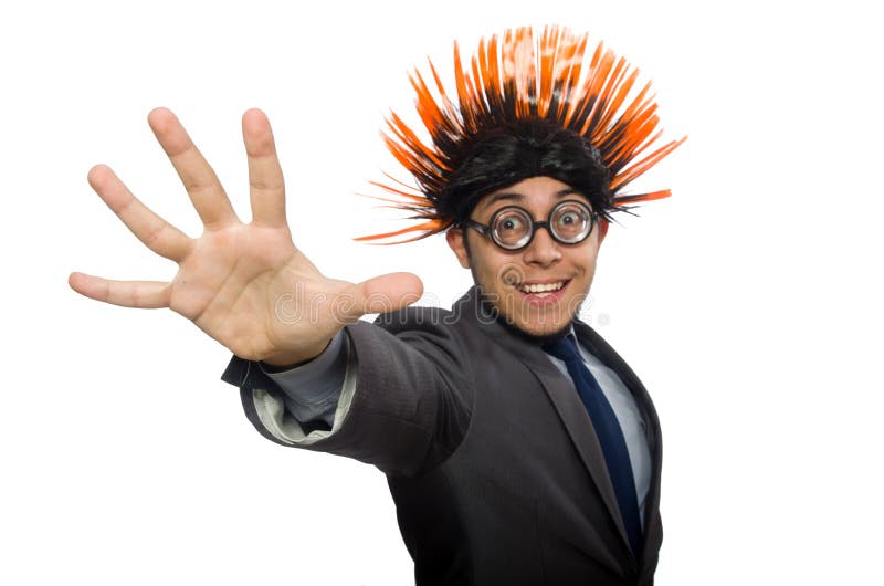 The Funny Man with Mohawk Hairstyle Stock Photo - Image of emotion ...