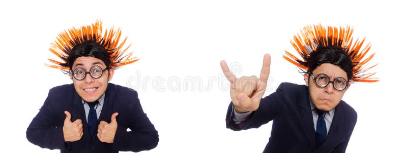 The Funny Man with Mohawk Hairstyle Stock Photo - Image of goofy ...