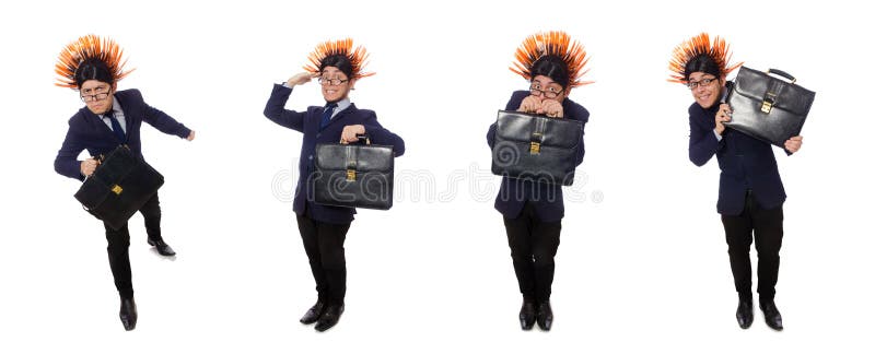 The Funny Man with Mohawk Hairstyle Stock Photo - Image of comic ...