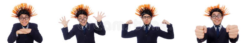 The Funny Man with Mohawk Hairstyle Stock Image - Image of humor ...