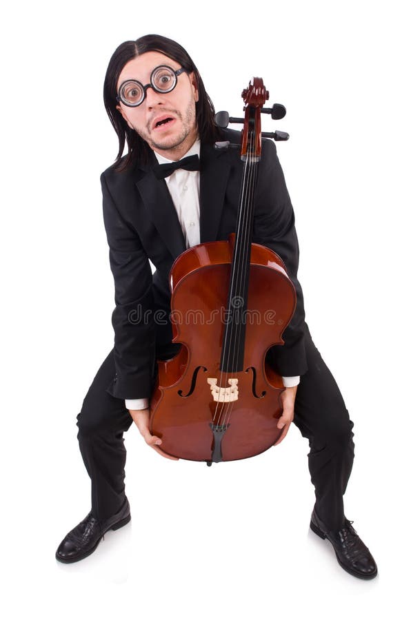 Funny Man with Music Instrument Stock Image - Image of artist, nerd ...