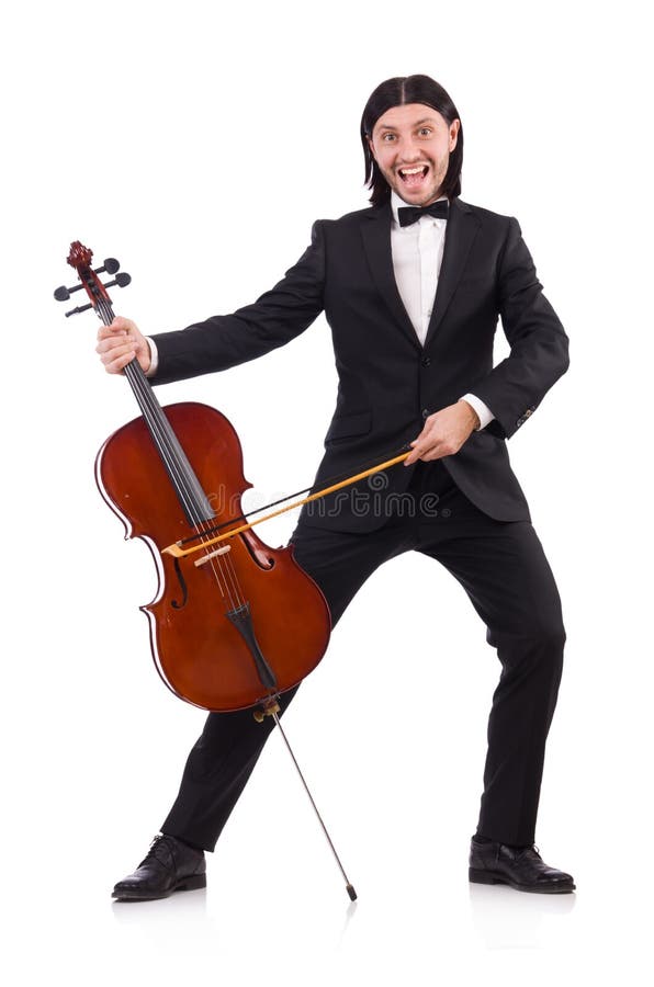 Funny Man with Music Instrument Stock Photo - Image of fiddlestick ...