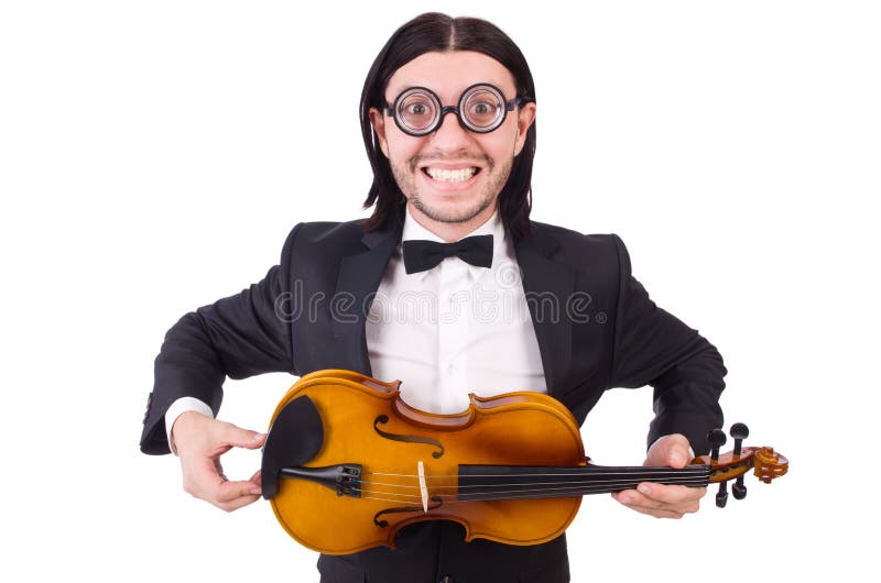 Funny Man with Music Instrument Stock Photo - Image of orchestra ...