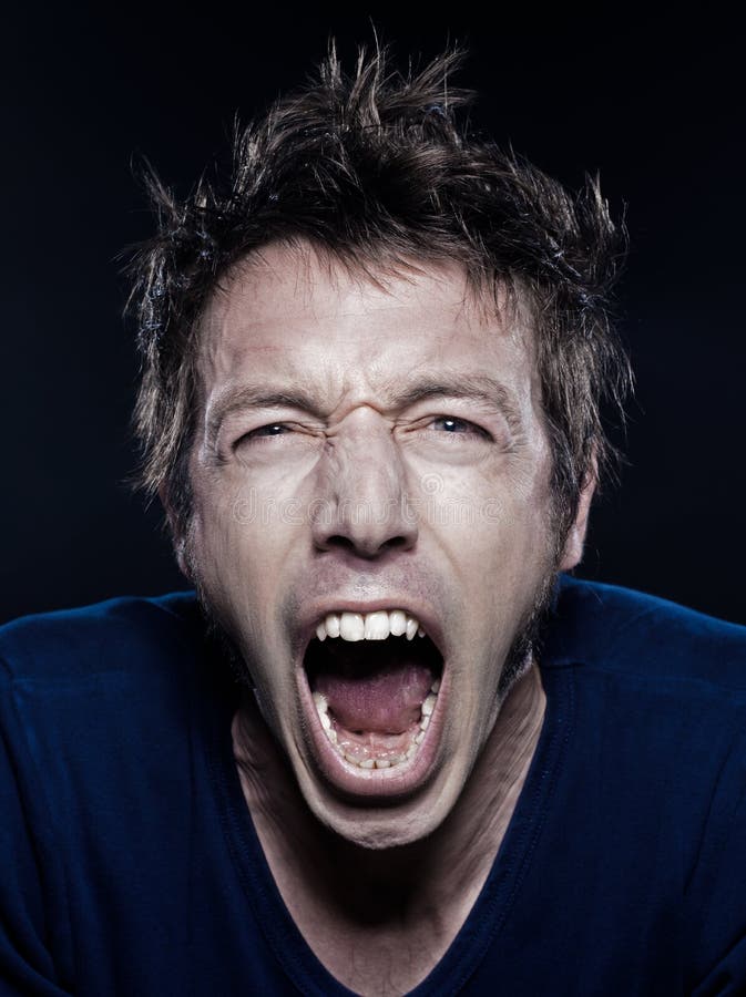 Funny Man Portrait Screaming Stock Photo - Image: 22224990