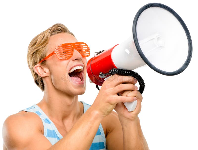 Shouting happy funny man stock image. Image of smiling - 11393799