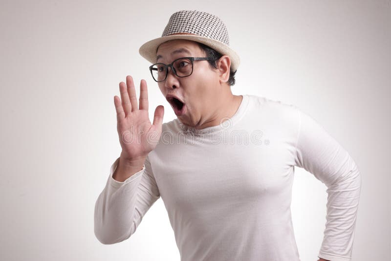 Funny Man Shouting and Yelling Stock Image - Image of portrait, funny ...