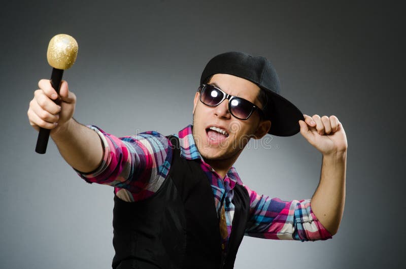 Funny Man Singing in Karaoke Stock Photo - Image of dancer, rock: 57684712