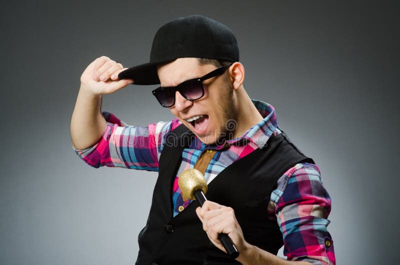Funny man singing stock photo. Image of party, glasses - 58139876