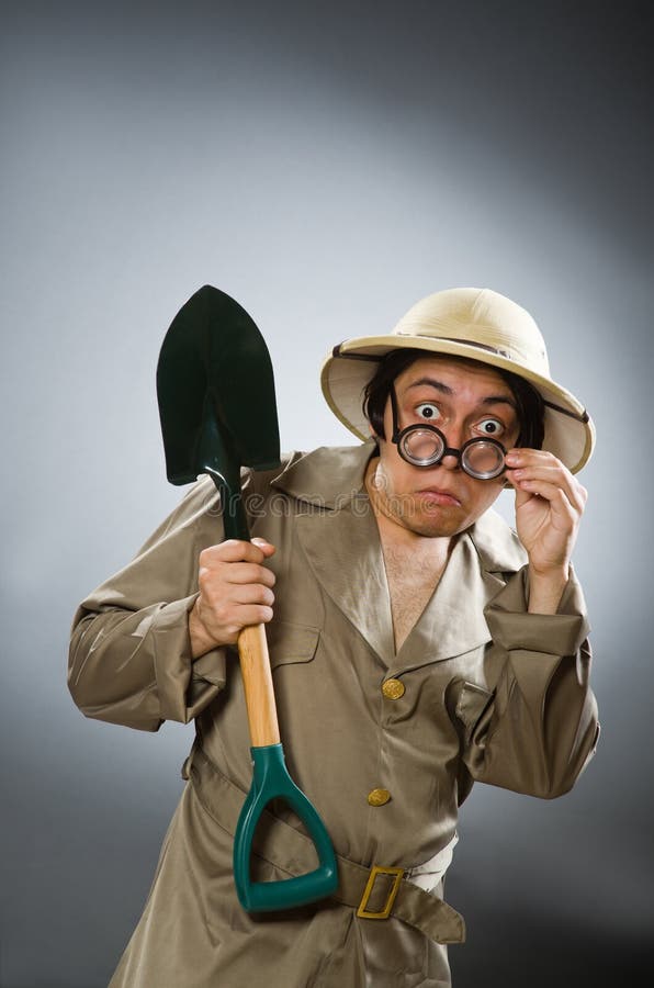 The Funny Man with the Spade Stock Photo - Image of army, hobby: 61728754