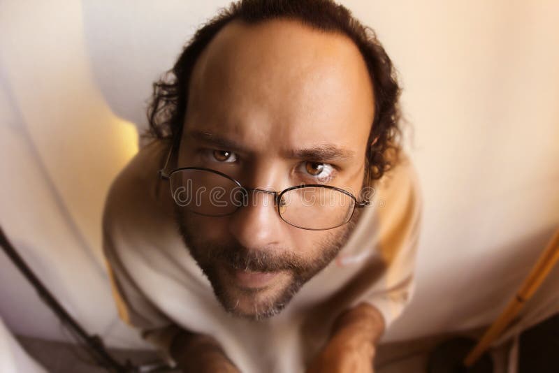 Funny man staring at you stock image. Image of reaction - 6793781