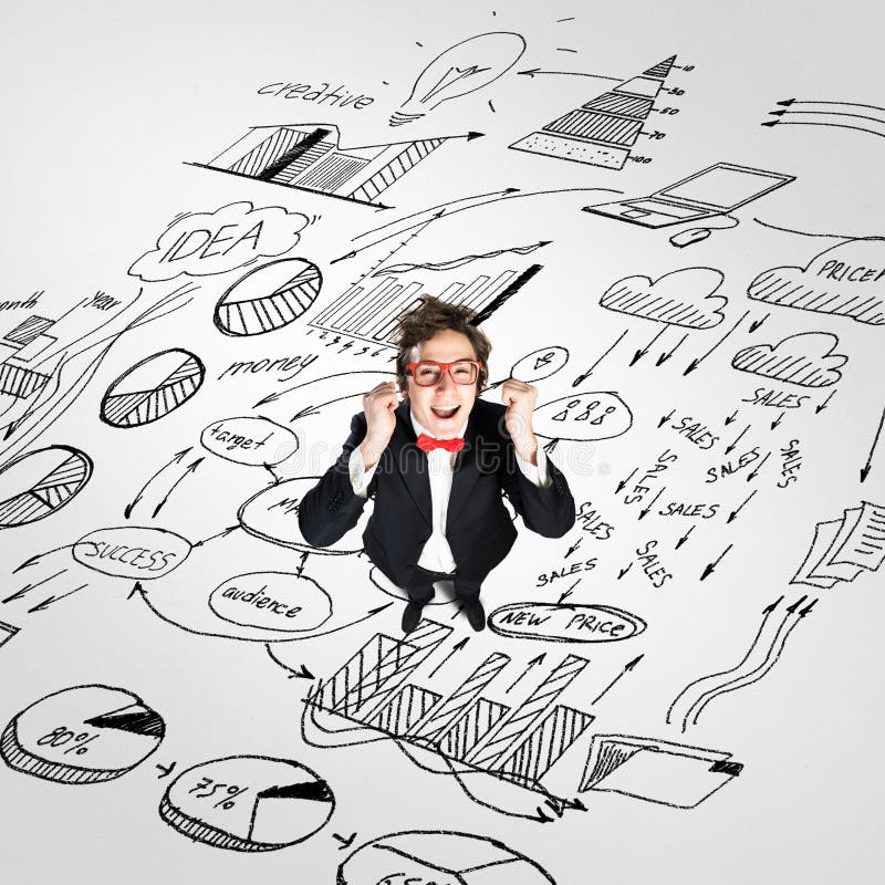 Funny man from top stock illustration. Illustration of positive - 91815652